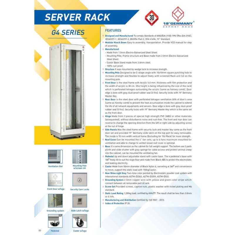 G4-81042 19” GERMAN SERVER RACK 42U 80x100x205cm