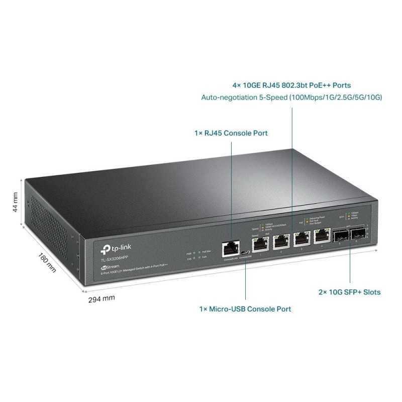 TL-SX3206HPP TP-LINK JetStream 10GE L2+ Managed Switch PoE