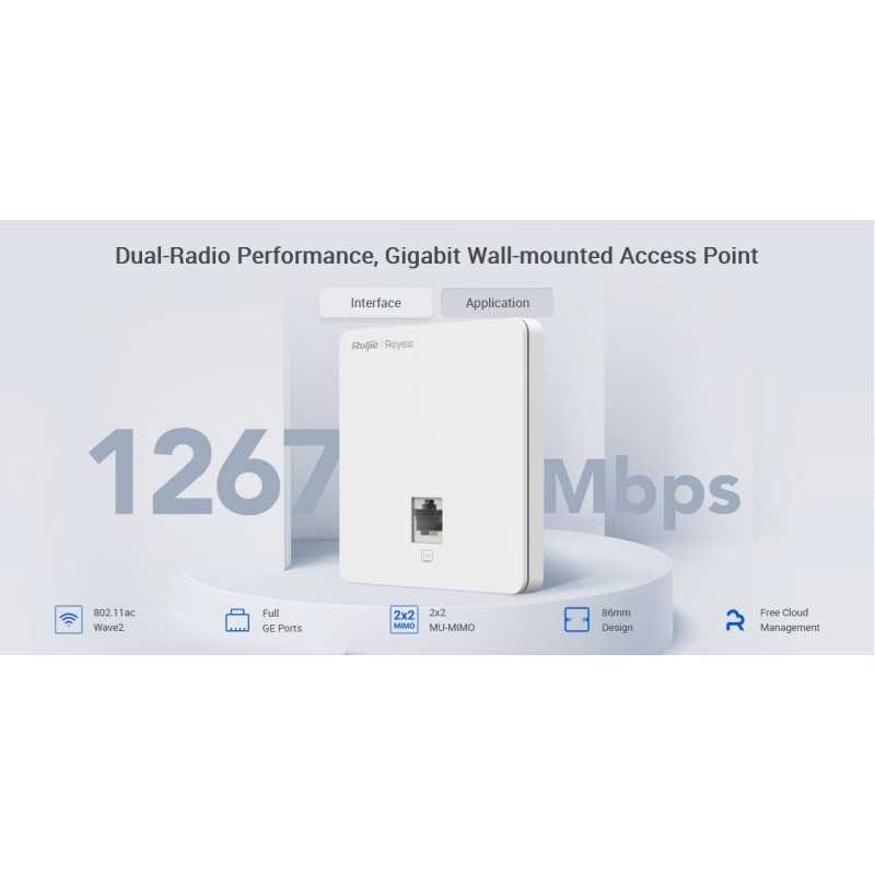 RG-RAP1201 Reyee Wi-Fi 5 Gigabit Wall-Mounted Access Point