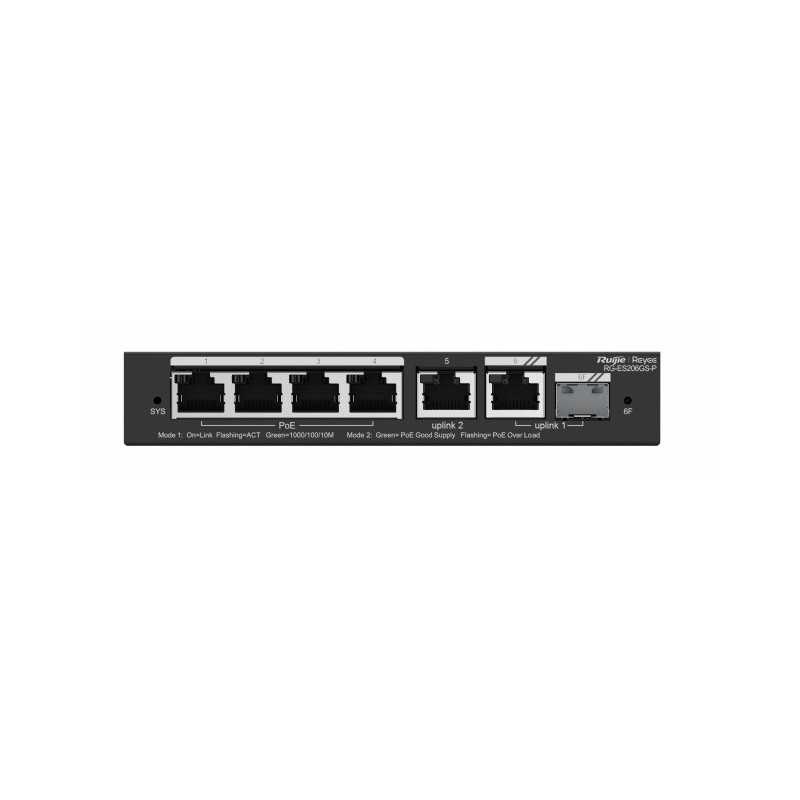 RG-ES206GS-P Reyee Cloud Managed POE Switch 6 Port Gigabit