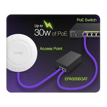 EnGenius EPA5006GAT PoE Adapter 802.3at/af Port Gigabit Power 30W