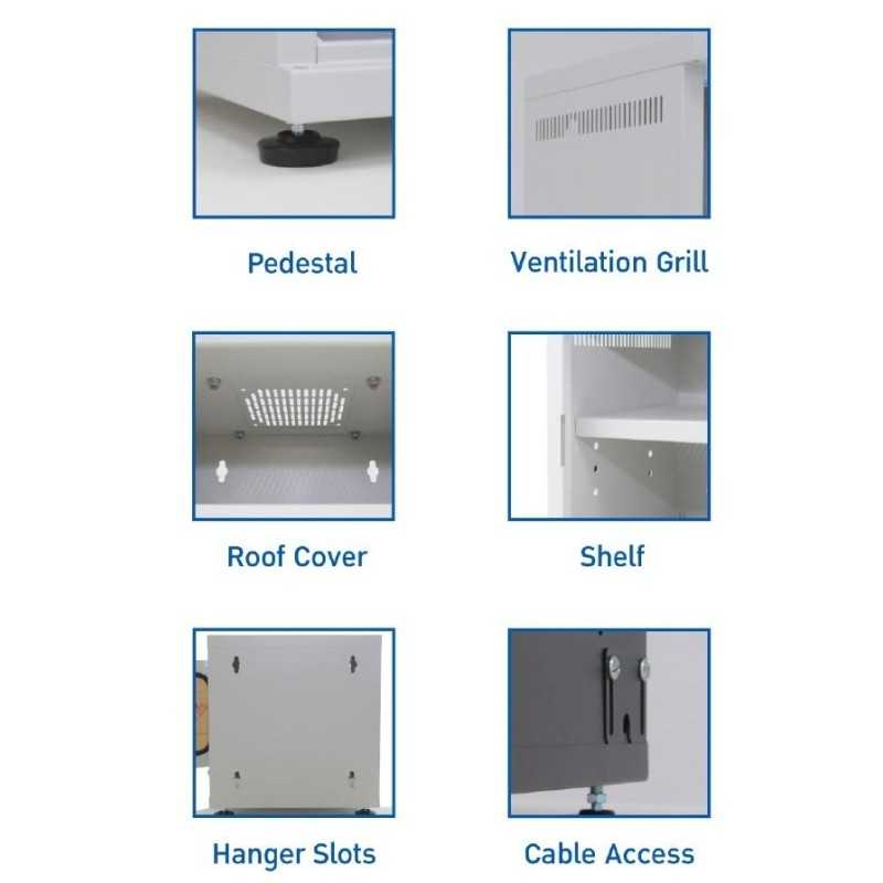 ตู้ Rack G6-30030B GERMAN MINI STEEL BOX W/Shelf (Black) 30x30x30cm.