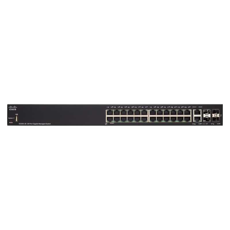 Cisco SG350-28 L3-Managed Switch 26 Port Gigabit 2 SFP Routing VLANs