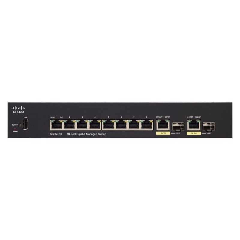 Cisco SG350-10 L3-Managed Switch 8 Port Gigabit SFP Routing VLANs
