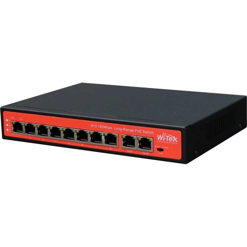 Wi-Tek WI-PS210 POE Switch 10 Port 100Mbps POE 802.3at Port Isolate