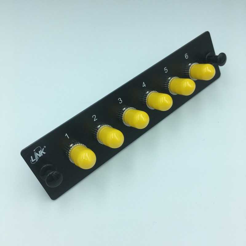 Link UF-2144SM Fiber Optic Snap-In Adapter Plate (6ST) SMandMM