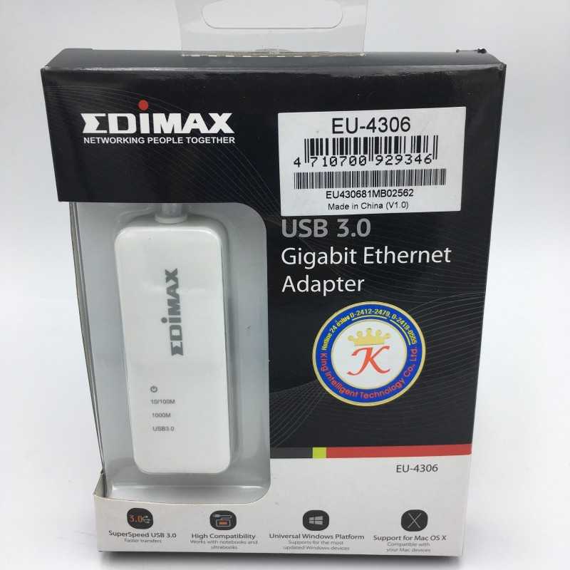 Edimax EU-4306 USB 3.0 Gigabit Ethernet Adapter แปลง Port USB3.0 เป...